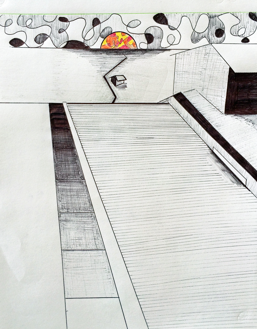 2. Keenon Davis. Architectural Memory . 2016. Ink on paper. 3. Keenon ...