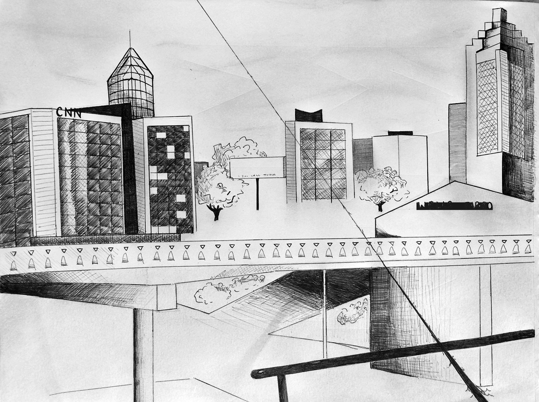 2. Keenon Davis. Architectural Memory . 2016. Ink on paper. 3. Keenon ...